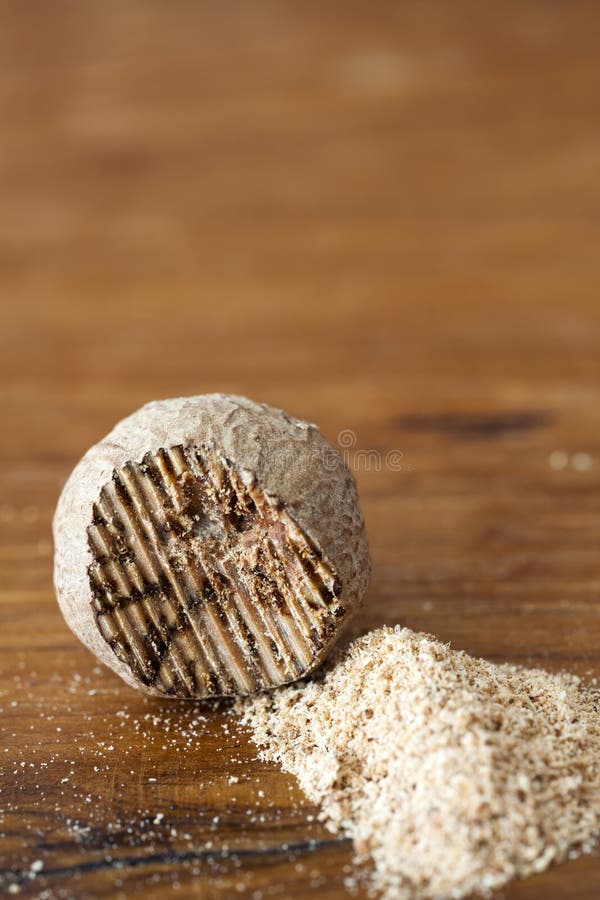 Close up of a nutmeg stock image. Image of side, cooking - 31015659