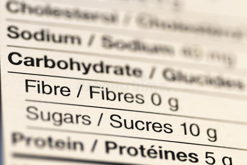 Close Up of Nutritional Information Label Stock Image - Image of close ...