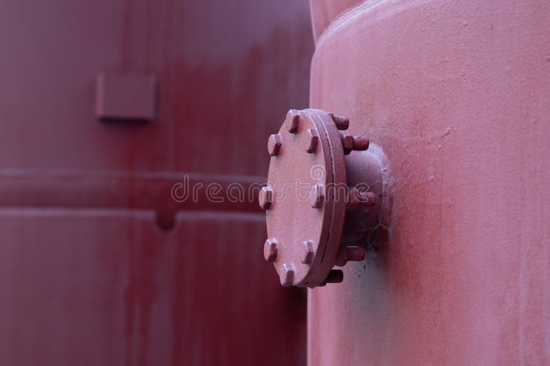 Close Up Nuts and Bolts in Red Stock Image - Image of tank, mechanic ...