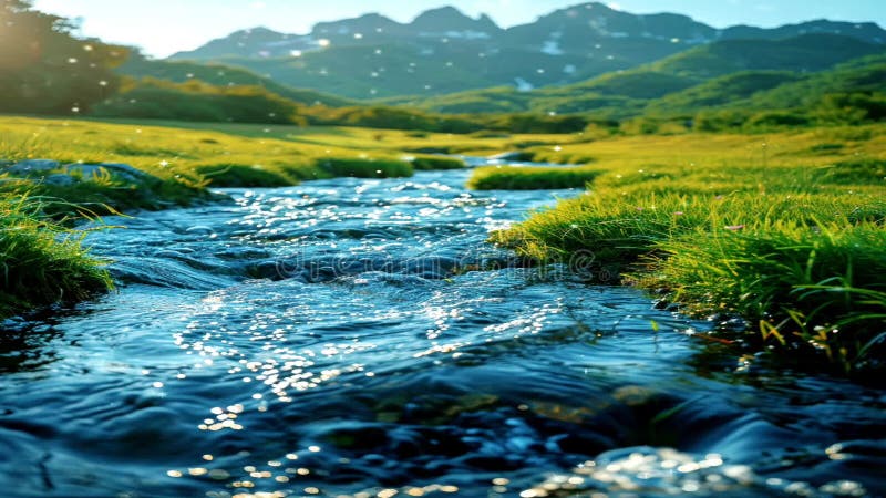 Close-up Object of Clear Water Flowing in a River Creates Exotic ...