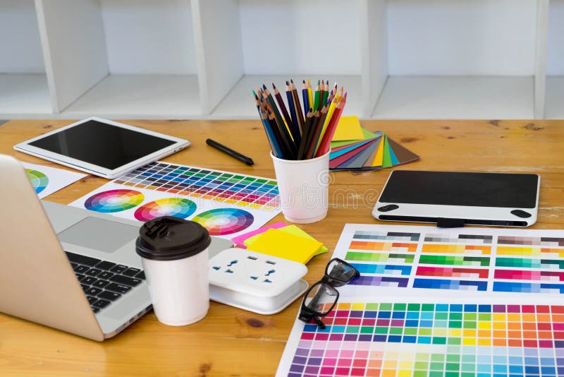 Close Up Object Creative Designs Concept. Creative Designs Workplace ...