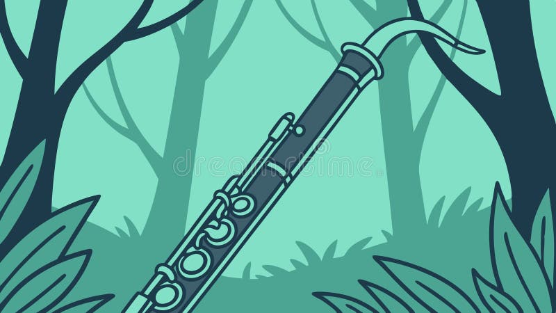 Close-up Oboe with Abstract Blue Foliage Vector, Vector Design ...