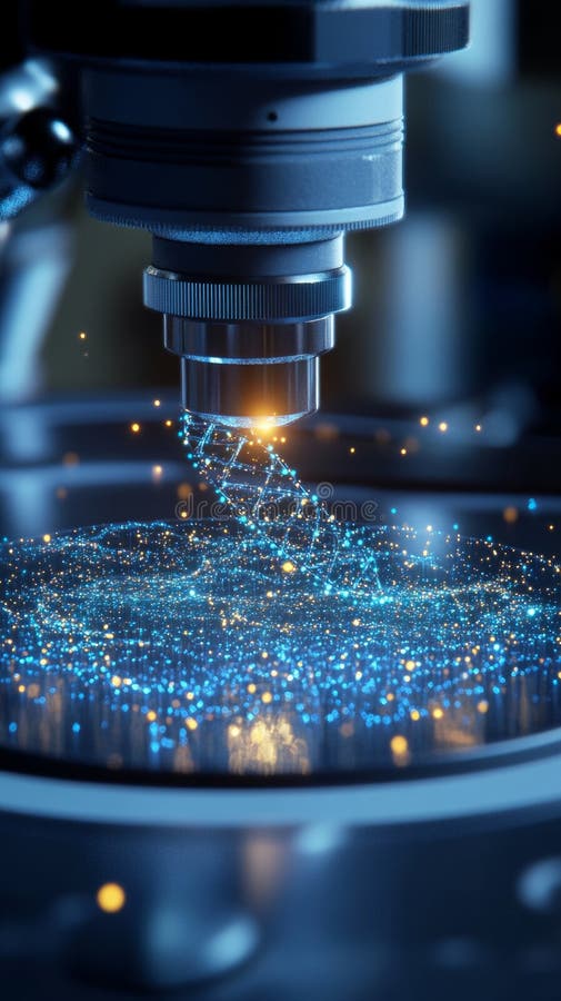 A Close-up Observation of a Gene Editing Process Shows a Microscope ...