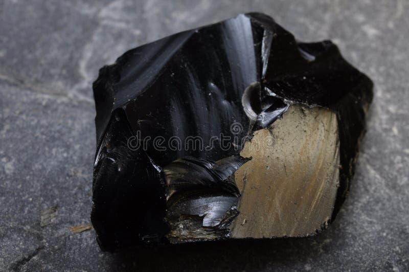 Close Up of an Obsidian Stone Stock Photo - Image of pebble, obsius ...