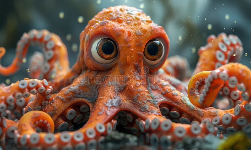 Close-Up of Octopus with Big Eyes. Stock Image - Image of curiosity ...