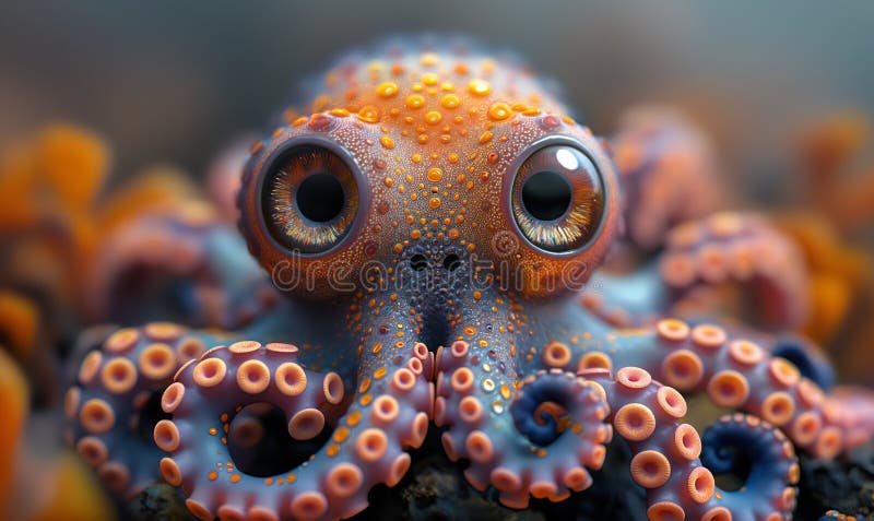 Close-Up of Octopus with Big Eyes. Stock Photo - Image of nature ...