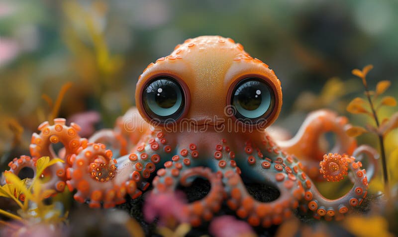 Close-Up of Octopus with Big Eyes. Stock Image - Image of mollusk ...