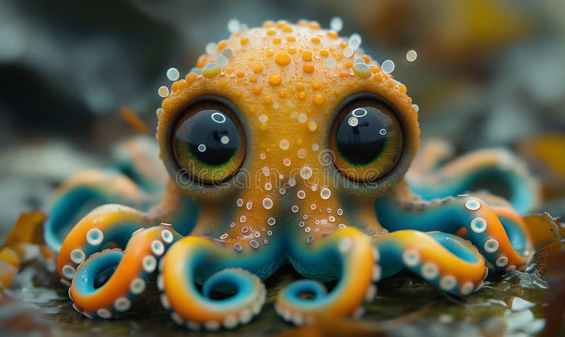 Close-Up of Octopus with Big Eyes. Stock Photo - Image of life, nature ...