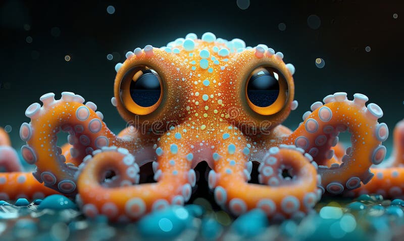 Close-Up of Octopus with Big Eyes. Stock Image - Image of observation ...