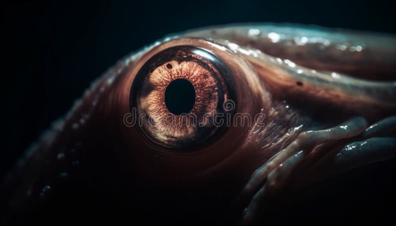 Close Up of an Octopus Eye in the Underwater Reef Generated by AI Stock ...