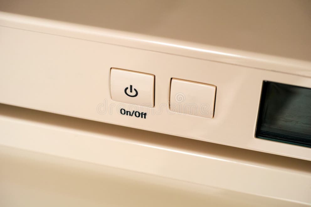 Close-up of on Off Button on a Fridge Stock Photo - Image of device ...
