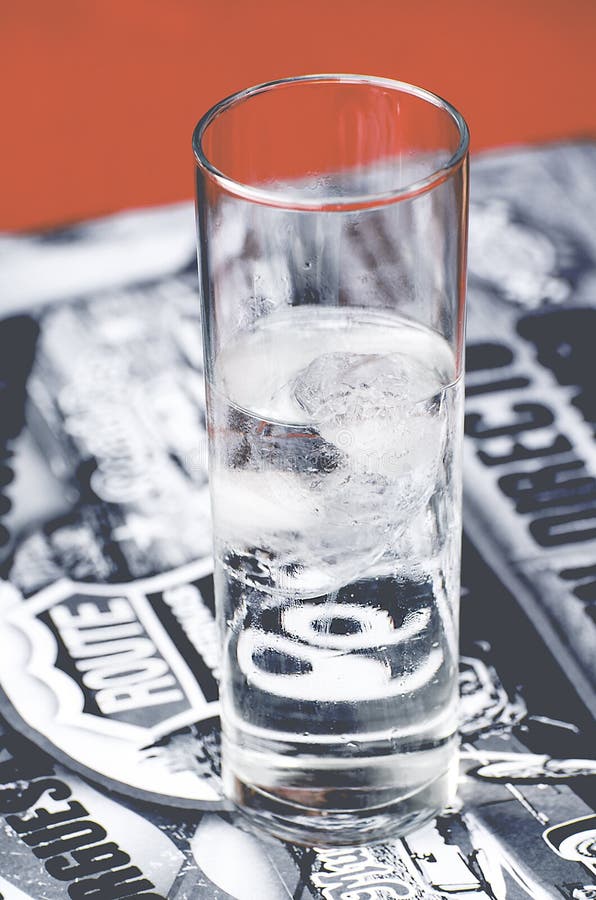 Close-up Off Cold Glass of Clear Dring on Route 66 Stock Photo - Image ...