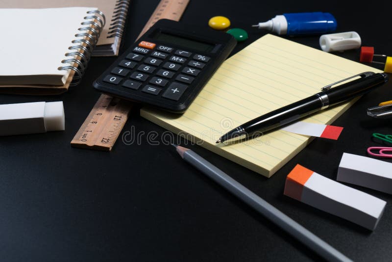 Basic and Classic Office Business Supplies. Set of School Supplies or ...