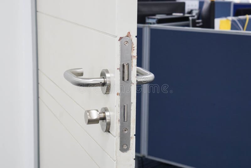 Close Up Office Door Keep Opening Stock Image - Image of building ...