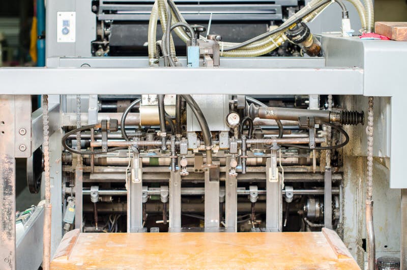 Close Up of an Offset Printing Machine during Production Stock Image ...