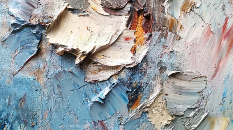 Close-up of Oil Painting with Impasto Texture Stock Illustration ...