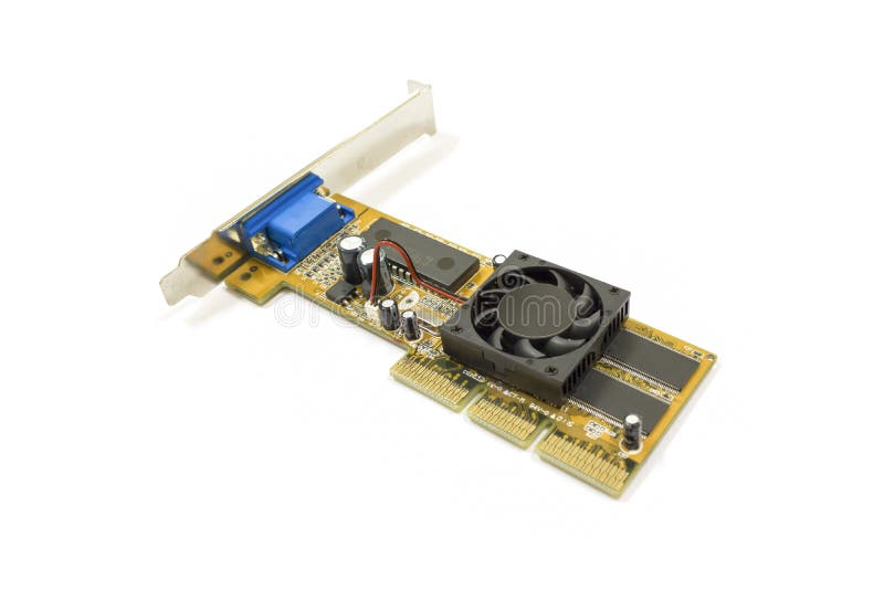Close Up of Old AGP VGA Card on White Background, Isolated Stock Photo ...