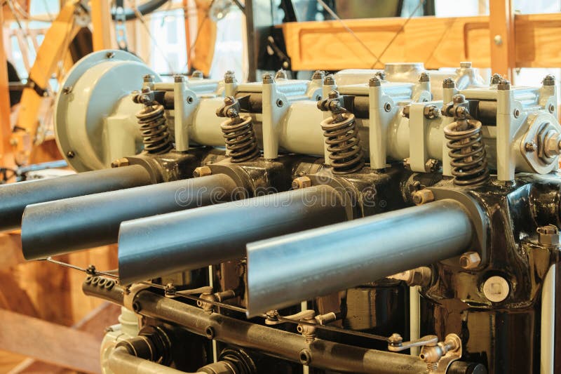 Close-up of Old Aircraft Engine Design. Stock Photo - Image of ...