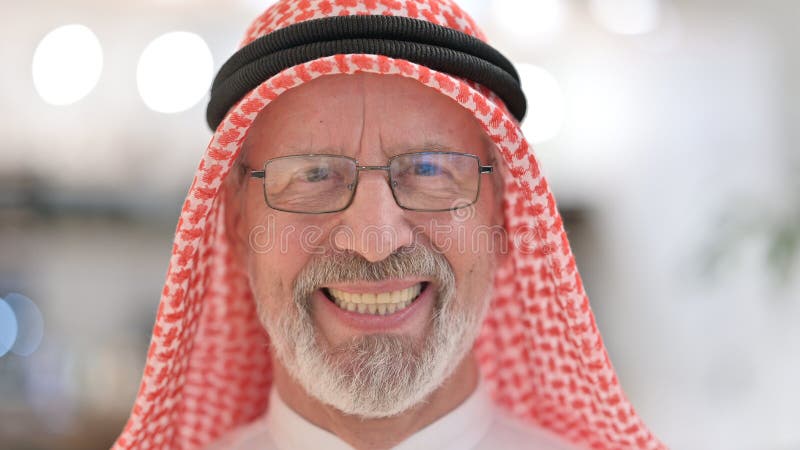 Close Up of Old Arab Man Smiling at the Camera Stock Photo - Image of ...