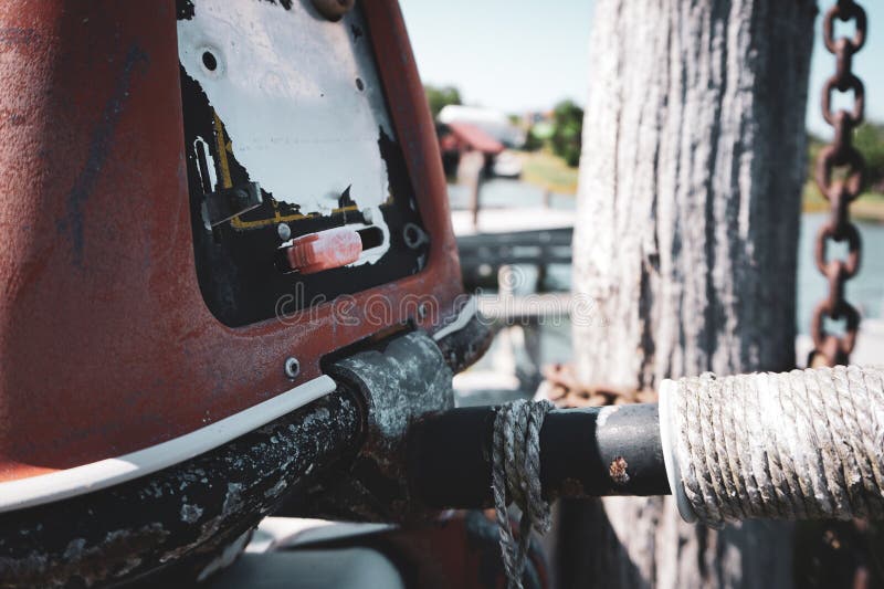 Close-up of an Old Boat Engine Stock Photo - Image of wooden, rusty ...