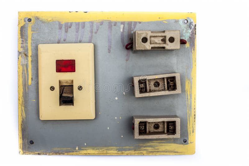 Close Up of Old Broken Switch Board with Wires Coming Out of it ...