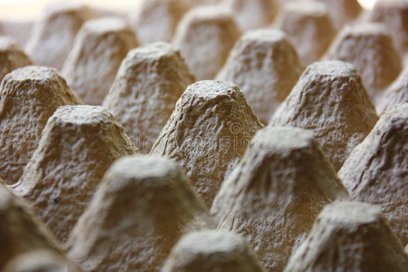 Close Up Old Brown Paper Recycled into Egg Trays Triangle Shape ...
