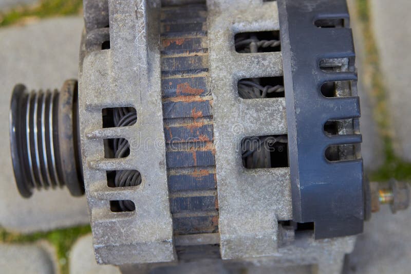 Close-up of an Old Car Generator, Broken Old Electric Alternator in the ...