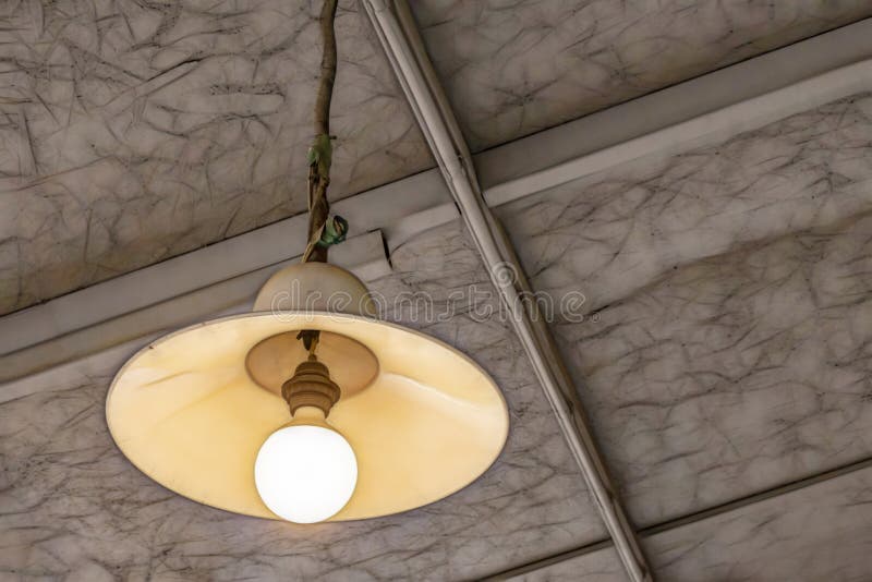 Close up old ceiling lamp stock image. Image of bright - 145631547