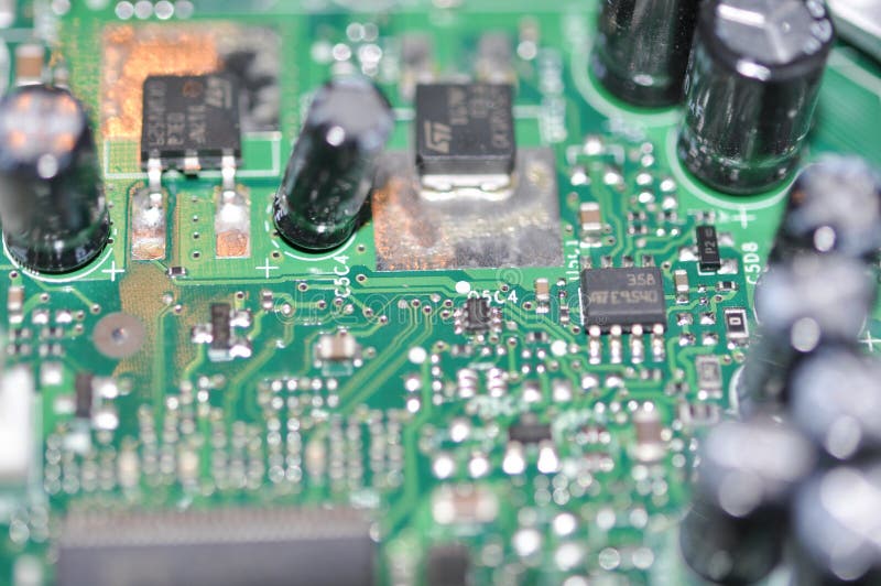 Close Up of an Old Circuit Board Used in a Computer Stock Image - Image ...
