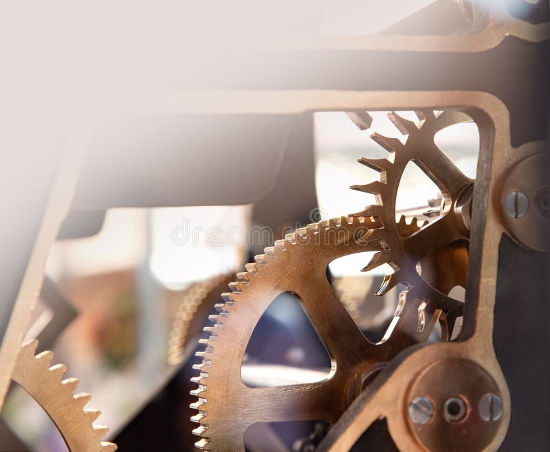 Close-up of Old Clock Watch Mechanism Stock Image - Image of detail ...