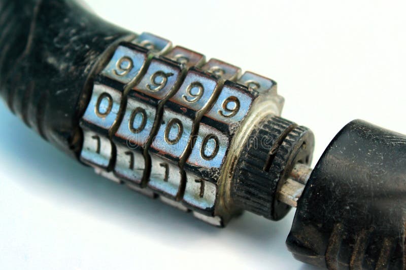 Close-up of an Old Combination Lock with Metal Number Dials and Black ...