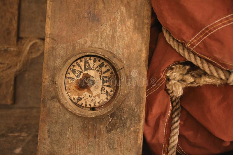 Close-up of an old compass stock image. Image of brown - 160182061