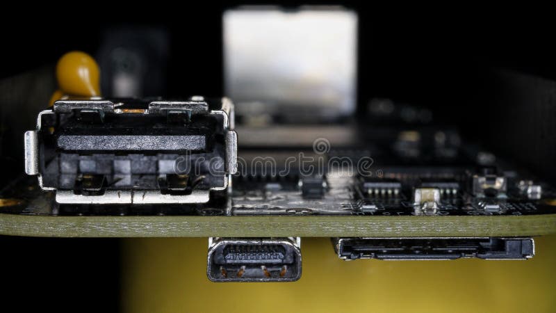 A Close Up of an Old Computer Motherboard with Wires Attached Stock ...