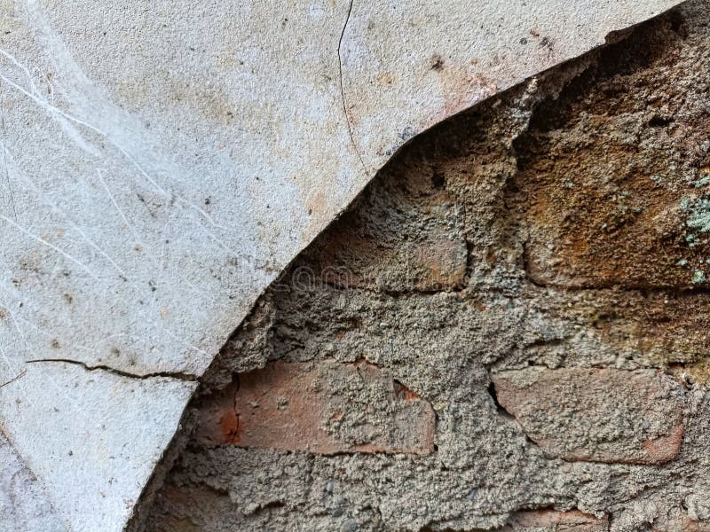 Close-up of an Old Damaged Wall Revealing the Bricks Beneath. Stock ...