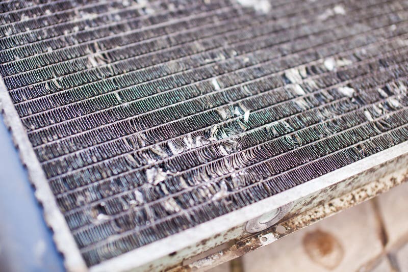 Old dirty car radiator stock photo. Image of technical - 49096222