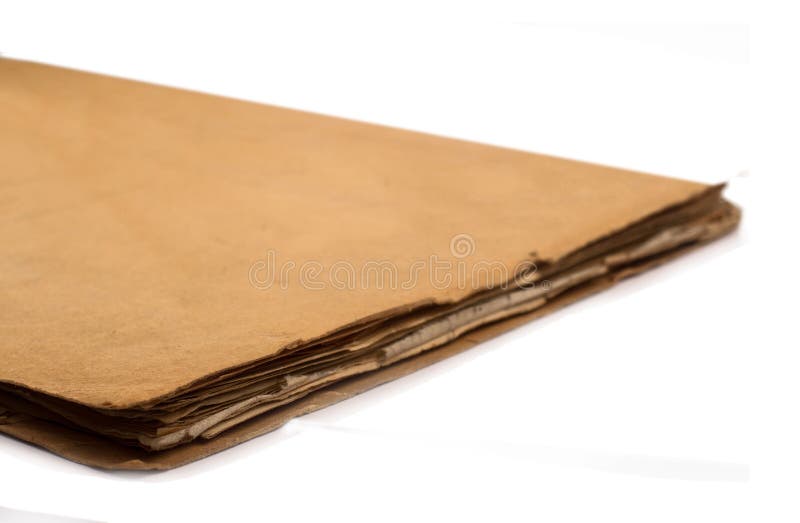 Close Up of Old Document Folder on White Stock Photo - Image of ...