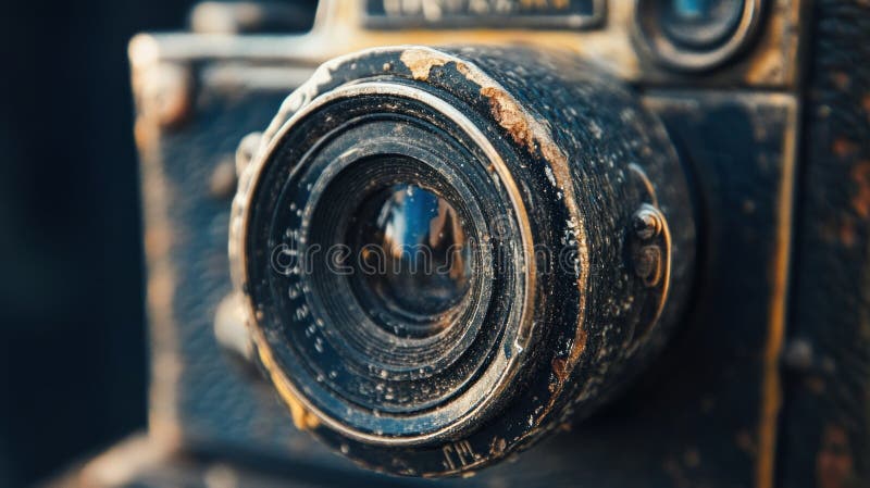 Close-up of an Old, Dusty Camera Lens Stock Illustration - Illustration ...