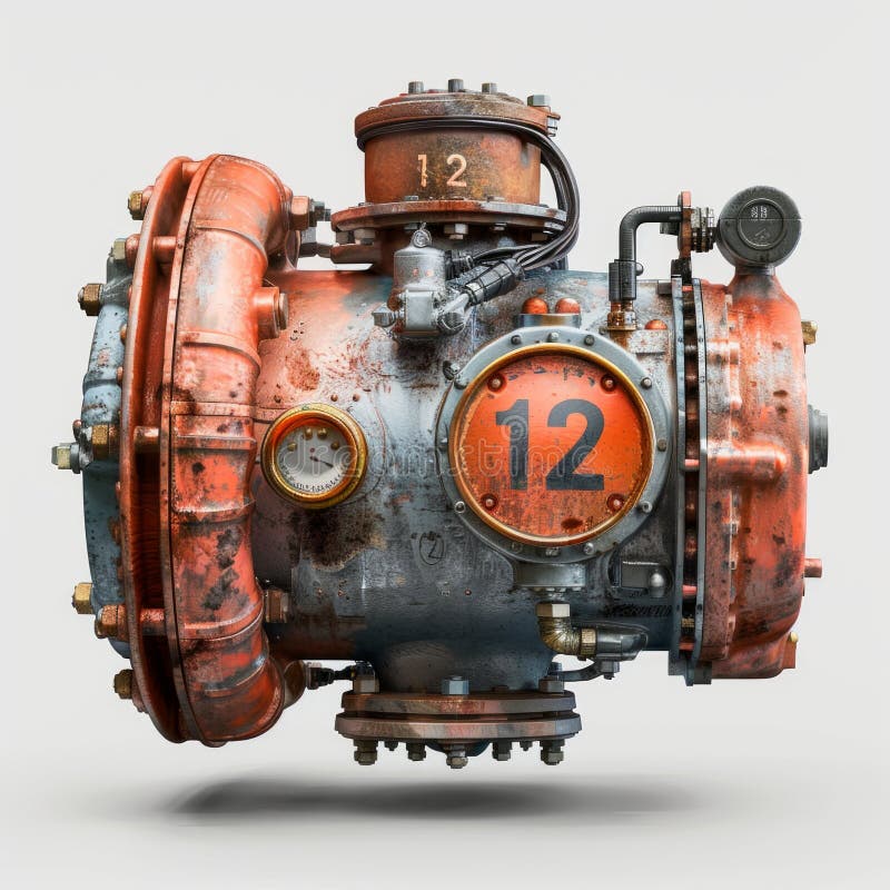 Close-up of an Old Engine, Displaying Intricate Details and Textures ...