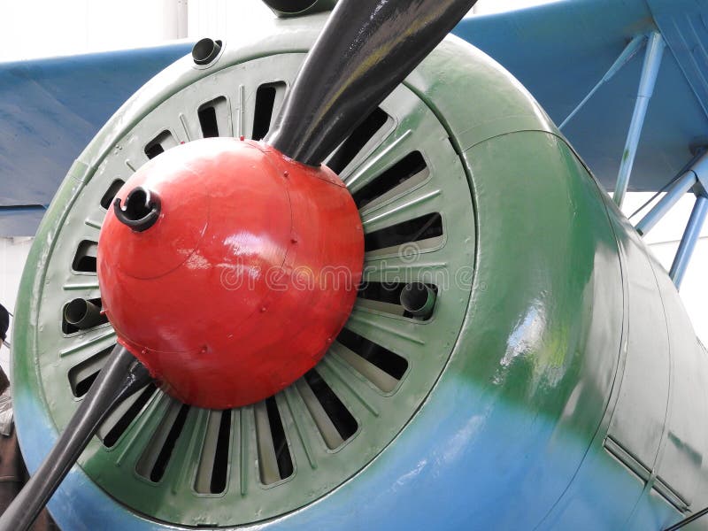 Close - Up of Old Engine and Propeller Plane Stock Image - Image of ...