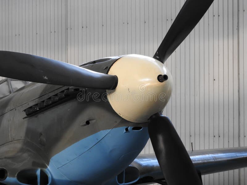 Close - Up of Old Engine and Propeller Plane Stock Image - Image of ...