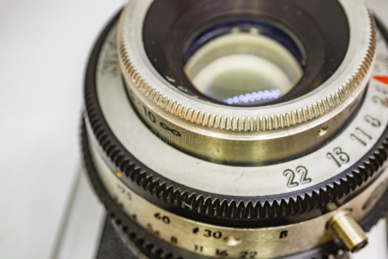 Old-fashioned Camera and Lens Stock Image - Image of professional ...