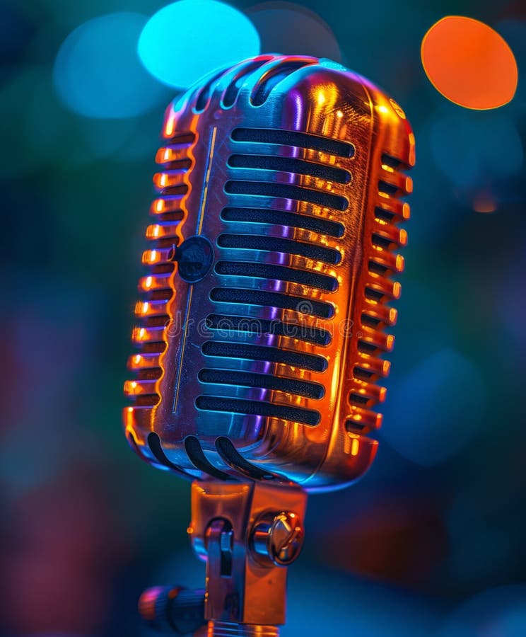 Close Up of an Old Fashioned Microphone Stock Illustration ...