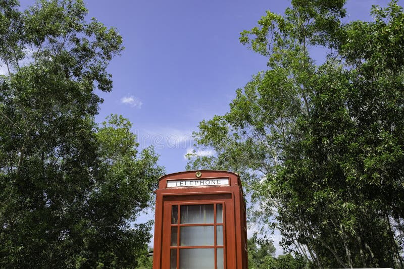 Close-up of Old Fashioned Red Telephone Box Stock Image - Image of ...