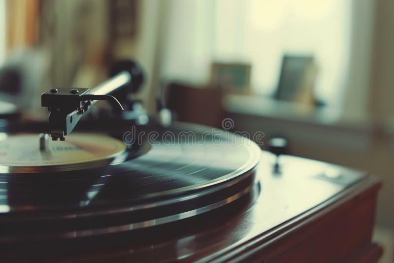 Close Up of an Old-fashioned Vintage Vinyl Record Player Stock ...
