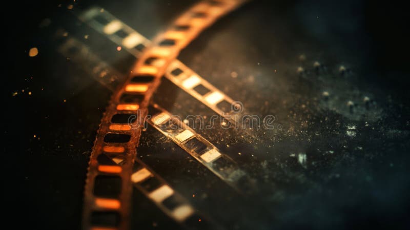 Close Up of Old Filmstrip with Dust and Light Effects Stock ...