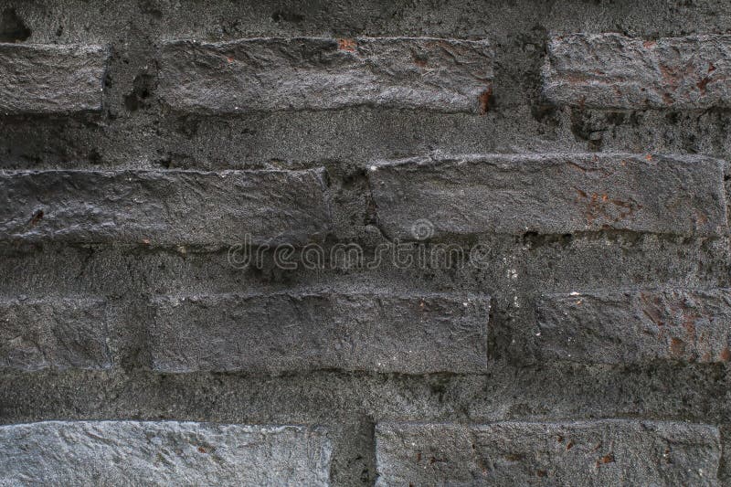 Close Up Old Grey Brick Wall Background. Grunge Texture. Black ...