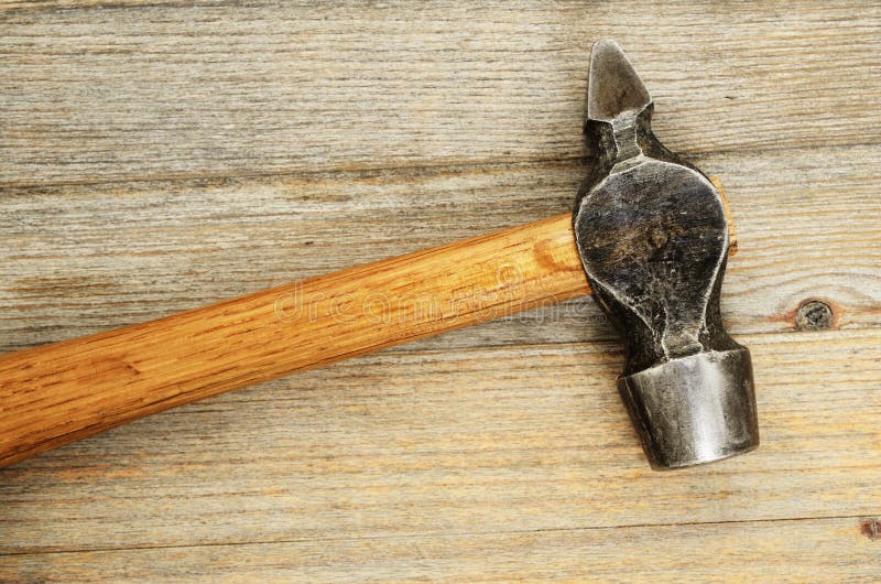Close-up of an Old Hammer on Wooden Background Stock Photo - Image of ...