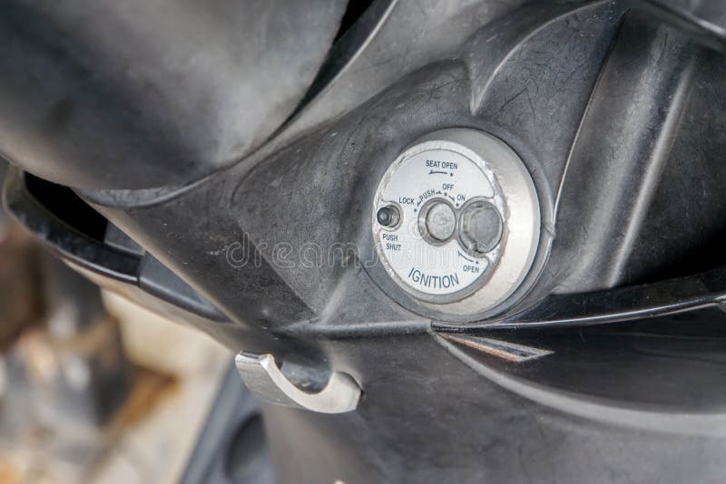 Old Ignition Key Start of Motorcycle Stock Image - Image of security ...