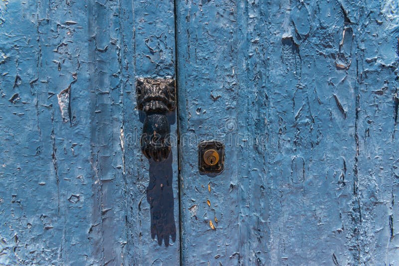 Close Up on the Old Lock with an Interesting Texture on the Door Stock ...