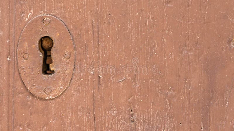 Close Up on the Old Lock with an Interesting Texture on the Door, Home ...